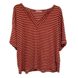 Ces Femme | Tops | Rust Orange Striped Top | Poshmark